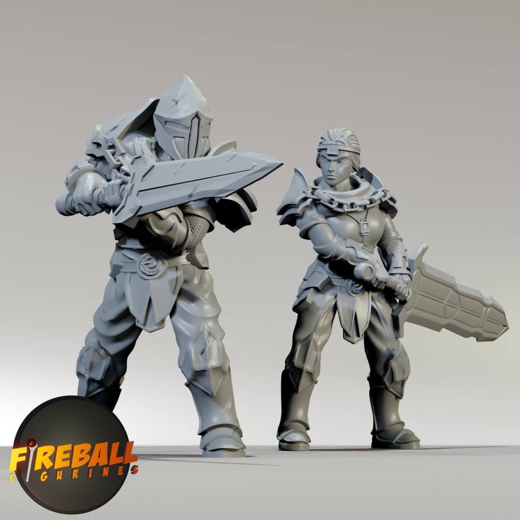 FIREBALL ADVENTURERS - DUO PACK HUMAN FIGHTER - Carta Magica